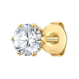 Paar Ohrstecker True Rebels "TR313", gelb (gelbgold, wei&szlig;), Ohrringe, Herren, 6,3,mit Zirkonia, Edelstahl, mit Zirkonia