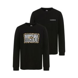 Langarmshirt Quiksilver "DESERT WAV TWIST TIDE LS PAK Y", Jungen, Gr. 10, schwarz (assorted), Jersey, Obermaterial: 100% Baumwolle, Rundhals, Shirts Langarmshirt, f&uuml;r vielseitige Aktivit&auml;ten, Rundhalsausschnitt, sportlicher Stil