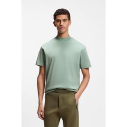 Stehkragenshirt BOSS Green "Porsche Spirit 70 Capsule Collection", Jungen, Gr. L, open gr&uuml;n357, Jersey, Obermaterial: 100% Baumwolle, unifarben, relaxed fit normal, hoch geschlossener Ausschnitt, abgesteppte Kante, Shirts Stehkragenshirt, Premium Herrenmode Limited