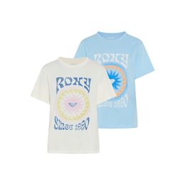 T-Shirt Roxy "O HANGLOOSE BALI WAVE", Damen, Gr. L, ass blau, Jersey, Obermaterial: 100% Baumwolle, Rundhals, Shirts T-Shirt, sportlicher Stil, Kurzarm, Rundhalsausschnitt, aus Jersey