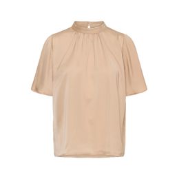 Kurzarmbluse Saint Tropez "Kurzarm-Bluse AileenSZ", Damen, Gr. L, beige (savannah tan), Obermaterial: 100% Polyester PES., Blusen