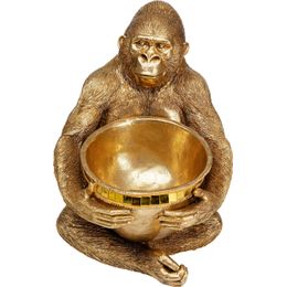 Dekofigur KARE DESIGN "Gorilla Holding Bowl Gold 4", gold, B:33cm H:41cm T:30,5cm, Polyresin, Dekofiguren