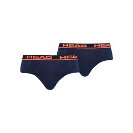 Slip Head "Head MEN BRIEF", Herren, Gr. L, bunt (blau, orange), Obermaterial: 95% Baumwolle, 5% Elasthan, bedruckt, unifarben, eng, Unterhosen Slip, ohne Eingriff, Logobund