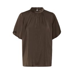 Kurzarmbluse Saint Tropez "Kurzarm-Bluse AileenSZ", Damen, Gr. L, braun (chocolate braun), Obermaterial: 100% Polyester PES., Blusen