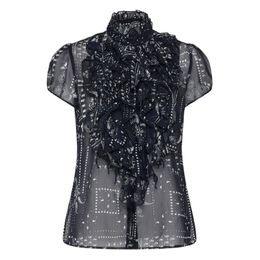 Langarmhemd Saint Tropez "Langarm - Hemd LiljaSZ", Damen, Gr. L, N-Gr, blau (nightsky paisley mosaic), Obermaterial: 100% Polyester PES., Hemden