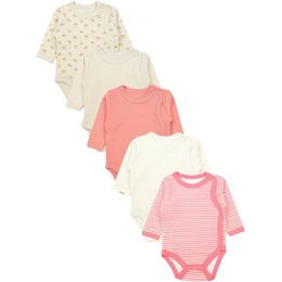Langarmwickelbody TUPTAM "Wickelbody Unisex Baby Wickelbody Langarm 5er Set", Jungen, Gr. 50, N-Gr, pink (wei&szlig;_rostbraun_pink_blumen), Obermaterial: 100% Baumwolle CO., Bodys