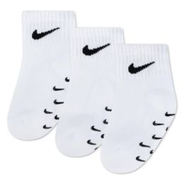 Socken Nike Sportswear "NHN 3PK INF/TODD GRIPPER QTR S", M&auml;dchen, Gr. 86-92, wei&szlig;, schwarz, Baumwollmischung, Socken Socken, f&uuml;r Babys, dreierpack, mit Elasthan-Anteil