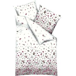 Bettw&auml;sche Kaeppel "Annabell", rot (burgund), B/L: 135cm x 200cm, 1 Stk., 1 Stk., Mako-Satin, B/L: 80cm x 80cm, 2 Stk., Mako-Satin, Obermaterial: 100% Baumwolle, Bettw&auml;sche, Bettw&auml;sche, Mit Blumenmuster