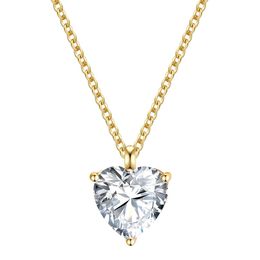 Kette mit Anh&auml;nger Rafaela Donata "RD5037", gelb (gelbgold), Halsketten, Damen, 42,0cm Basiskette + 5,0cm Verl&auml;ngerung,mit Zirkonia, Silber 925 (Sterlingsilber), mit Herz