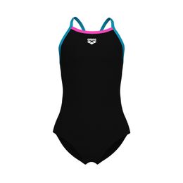 Badeanzug arena "GIRL'S arena SWIMSUIT LIGHT DROP SOLID f&uuml;r M&auml;dchen", M&auml;dchen, Gr. 128 (122), N-Gr, schwarz (schwarz, eyeblush, shocking pink), Obermaterial: 82% Polyester, 18% Elasthan, Badeanz&uuml;ge Badeanzug