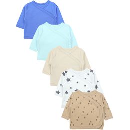Wickelshirt TUPTAM "Wickelshirt Baby Jungen Langarm Wickelshirt 5er Set", Jungen, Gr. 56, silber (blau_beige_pfeile_sterne), Obermaterial: 100% Baumwolle CO., Shirts
