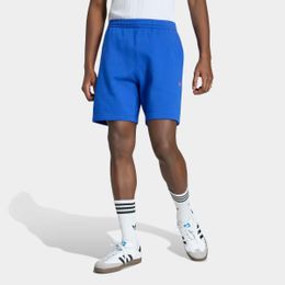 Shorts adidas originals "TREFOIL ESSENTIALS FLEECE-, 18 CM", Herren, Gr. L, L-Gr, bold blau, innenbeinl&auml;nge ca. 23 cm, Obermaterial: 82% Baumwolle, 18% Polyester, Hosen Shorts