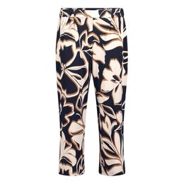 Schlupfhose Betty Barclay "Damen mit Bundfalten", Damen, Gr. 42, Normalgr&ouml;&szlig;en, dunkelblau, braun, Obermaterial: 94% Polyester, 6% Elasthan, relaxed fit 3/4-L&auml;nge, Hosen Schlupfhose