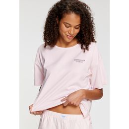 T-Shirt Copenhagen Studios, Damen, Gr. 32/34, rosa, Single Jersey, Obermaterial: 100% Baumwolle, unifarben, loose fit h&uuml;ftlang, Rundhals, Shirts T-Shirt, aus Heavy Jersey Qualit&auml;t