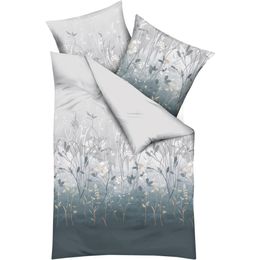 Bettw&auml;sche Kaeppel "Herbal", grau (taube), B/L: 135cm x 200cm, 1 Stk., 1 Stk., Mako-Satin, B/L: 80cm x 80cm, 2 Stk., Mako-Satin, Obermaterial: 100% Baumwolle, Bettw&auml;sche, Bettw&auml;sche