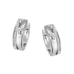 Paar Creolen Firetti "Schmuck Geschenk Silber 925 Ohrschmuck Solit&auml;r-Optik glitzernd", silber (silberfarben, kristallwei&szlig;, kristallwei&szlig;), Ohrringe, Damen, Silber 925 (Sterlingsilber), mit Zirkonia (synth.)