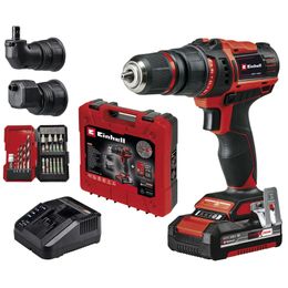 Akku-Bohrschrauber Einhell "TE-CD 18/45 3X-Li +22", rot (rot, schwarz), B:78mm H:240mm L:212mm, Bohrmaschinen, Power X-Change, inkl. Akku 18V/2,0Ah, Ladeger&auml;t, Zubeh&ouml;r, Koffer