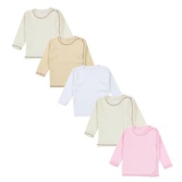 Wickelshirt TUPTAM "Wickelshirt Unisex Baby Wickelshirt Langarm 5er Pack", Jungen, Gr. 62, rosa (m&auml;dchen 2), Obermaterial: 100% Baumwolle CO., Shirts