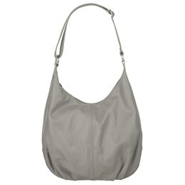 Shopper CLUTY, Damen, Gr. B/H/T: 31cm x 28cm x 7cm onesize, grau, Leder, leicht gl&auml;nzend, unifarben, Taschen Shopper, echt Leder, Made in Italy