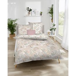 Wendebettw&auml;sche Kaeppel "Dream", beige (natur), B/L: 140cm x 200cm, 1 Stk., 1 Stk., Mako-Satin, B/L: 70cm x 90cm, 2 Stk., Mako-Satin, Obermaterial: 100% Baumwolle, Bettw&auml;sche, Wendebettw&auml;sche, Mit Paisleymuster