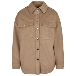 Hemdbluse Urban Classics "Urban Classics Damen Ladies Classic Overshirt", Damen, Gr. M, lightground, 88% Polyester, 10% Viskose, 2% Elasthan, Blusen Hemdbluse