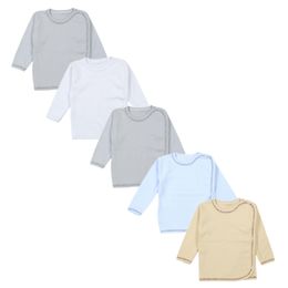 Wickelshirt TUPTAM "Wickelshirt Unisex Baby Wickelshirt Langarm 5er Pack", Jungen, Gr. 50, blau (junge 2), Obermaterial: 100% Baumwolle CO., Shirts