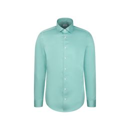 Businesshemd Seidensticker "Schwarze Rose", Herren, Gr. M (40), normale &Auml;rmell&auml;ngen, gr&uuml;n, 100% Baumwolle, unifarben, tailored fit, 2-Knopf-Manschette, Hemden, Shaped 1/1 Kentkragen Uni