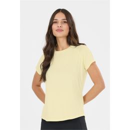 ENDURANCE ATHLECIA Funktionsshirt ATHLECIA "Gaina", Herren, Gr. 46, hellgelb, 90% Polyester, 10% Elasthan, unifarben, normal, Rundhals, Shirts Funktionsshirt, aus weichem Material mit recycelten Anteilen