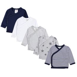 Wickelshirt TUPTAM "Wickelshirt Baby Jungen Langarm Wickelshirt 5er Set", Jungen, Gr. 50, wei&szlig; (mehrfarbig 8), Obermaterial: 100% Baumwolle CO., Shirts