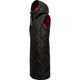 Steppweste Navahoo "Schnuckel", Damen, Gr. S (36), schwarz, Oberstoff: 100% Polyester. Futter: 100% Polyester. Wattierung: 100% Polyester, l&auml;ssig geschnitten ca. Mitte Wade, hoch geschlossener Ausschnitt, Westen Steppweste, warme Damen Outdoor-Weste lang mit Kapuze