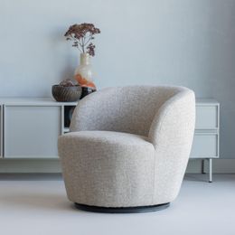 Drehsessel Woood "Serra", beige (natur, melange), B:70cm H:68cm T:77cm, Sessel, Drehsessel, Hohe Verschlei&szlig;festigkeit, Tragkraft 120 kg, Leinenmischung im Bezug