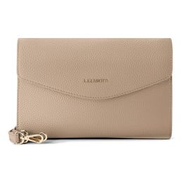 Clutch LAZAROTTI "Bologna Leather Clutch Umh&auml;ngetasche Leder 23 cm", Damen, sand, Leder, Taschen