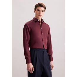Businesshemd Seidensticker "Schwarze Rose", Herren, Gr. L (42), normale &Auml;rmell&auml;ngen, bordaux, 100% Baumwolle, unifarben, tailored fit, 2-Knopf-Manschette, Hemden, Shaped 1/1 Kentkragen Uni