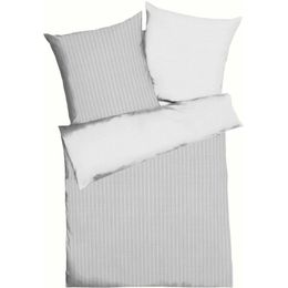 Bettw&auml;sche Kaeppel "Eternity", silber, B/L: 155cm x 220cm, 1 Stk., 1 Stk., Mako-Satin, B/L: 80cm x 80cm, 2 Stk., Mako-Satin, Obermaterial: 100% Baumwolle, Bettw&auml;sche, Bettw&auml;sche