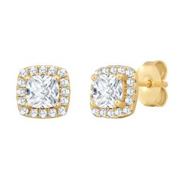 Paar Ohrstecker Rafaela Donata "RD5061", gelb (gelbgold, wei&szlig;), Ohrringe, Damen, 6,6mm,mit Zirkonia, Silber 925 (Sterlingsilber)