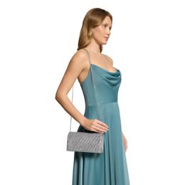 Abendtasche Vera Mont "Damen im Glitzer-Look", Damen, Gr. ACC, grau, Polyester, Taschen Abendtasche, Falten