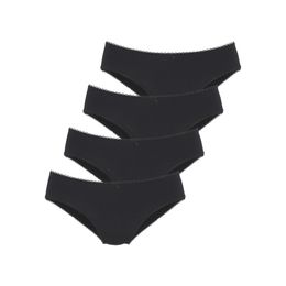 Jazz-Pants Slips Vivance, Damen, Gr. 32/34, 4 Stk., schwarz, Doppelripp, Obermaterial: 95% Baumwolle, 5% Elasthan, unifarben, k&ouml;rpernah, Unterhosen, aus weicher Baumwoll-Qualit&auml;t