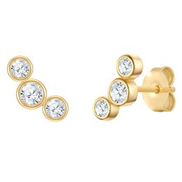 Paar Ohrstecker Rafaela Donata "Set: RD5062", gelbgold, wei&szlig;, Ohrringe, Damen, 9,1,mit Zirkonia, Silber 925 (Sterlingsilber)