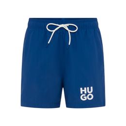 Badehose HUGO UNDERWEAR "Paolo", Herren, Gr. L (52), N-Gr, open blau 498, Web, Obermaterial: 100% Polyacryl, Badehosen Badehose, mit Stack-Logo, Tunnelzug
