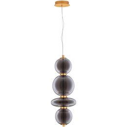 NOVA LUCE Pendelleuchte "NAVI", gold, rauch, 4, &Oslash; 25,5cm H: 200cm, 1 Stk., Leuchten, Pendelleuchte