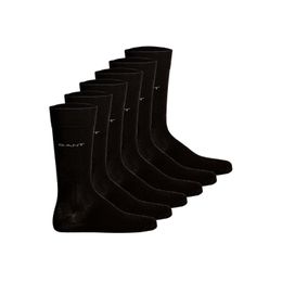 Kurzsocken Gant "Socken 6er Pack", Herren, Gr. 43-45, schwarz, Obermaterial: 73% Baumwolle CO. 24% Polyamid PA. 2% Elasthan EL. 1% Polyester PES., Socken