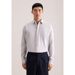 Businesshemd Seidensticker "Schwarze Rose", Herren, Gr. XXL (46), normale &Auml;rmell&auml;ngen, beige, 100% Baumwolle, kariert, comfort fit, 2-Knopf-Manschette, Hemden, Comfort 1/1 Covered-Button-Down-Kragen Karo
