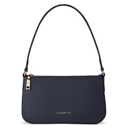 Schultertasche LAZAROTTI "Bologna Leather Pochette Schultertasche Leder 22 cm", Damen, royal, Leder, Taschen Schultertasche