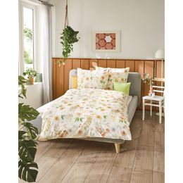 Bettw&auml;sche Kaeppel "Bianca", orange (pfirsich), B/L: 155cm x 220cm, 1 Stk., 1 Stk., Perkal, B/L: 80cm x 80cm, 2 Stk., Perkal, Obermaterial: 100% Baumwolle, Bettw&auml;sche, Bettw&auml;sche, Mit Blumenmuster