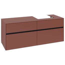 Villeroy & Boch Villeroy & Boch Waschtischunterschrank Collaro C07500 1400x548x500mm 4 Ausz. Waschtisch re Wine Red C07500AH