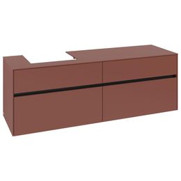 Villeroy & Boch Villeroy & Boch Waschtischunterschrank Collaro C07800 1600x548x500mm 4 Ausz. Waschtisch li Wine Red C07800AH