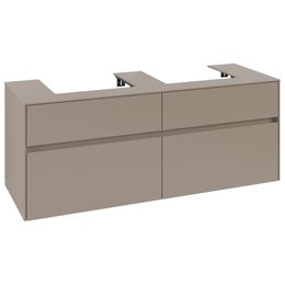 Villeroy & Boch Villeroy & Boch Waschtischunterschrank Collaro C07600 1400x548x500mm 4 Ausz. f&uuml;r 2 Waschtisch Taupe C07600VM