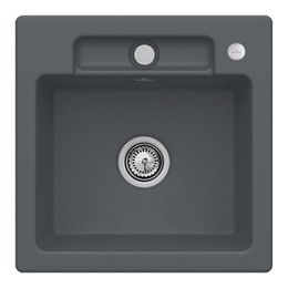 Villeroy & Boch Villeroy & Boch Einbausp&uuml;le Siluet 50 S flat 470x470mm Exc-Garn. aus TitanCeram Graphite cplus, 3345 33452Fi4