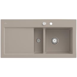 Villeroy & Boch Villeroy & Boch Einbausp&uuml;le Subway 60 1000x510mm Exc-Garn. IB re aus Keramik Almond cplus, 671202AM 671202AM