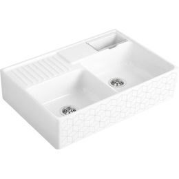 Villeroy & Boch Villeroy & Boch Sp&uuml;lstein 895x630mm Ablgarn. Sp&uuml;lbecken m.tig aus Keramik Mosaique, 632391M1 632391M1